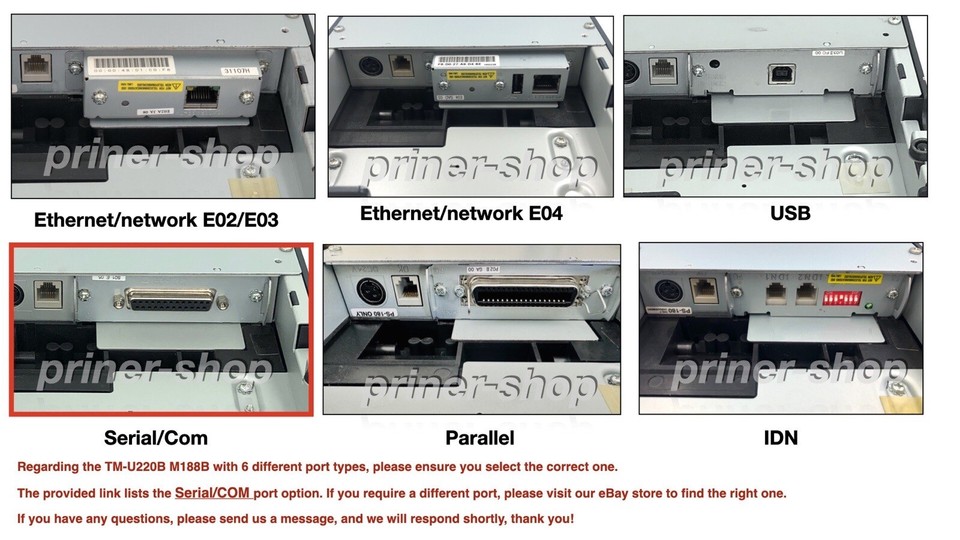 Epson TM-U220B M188B Kitchen Receipt Printer (Serial Interface) Same ...