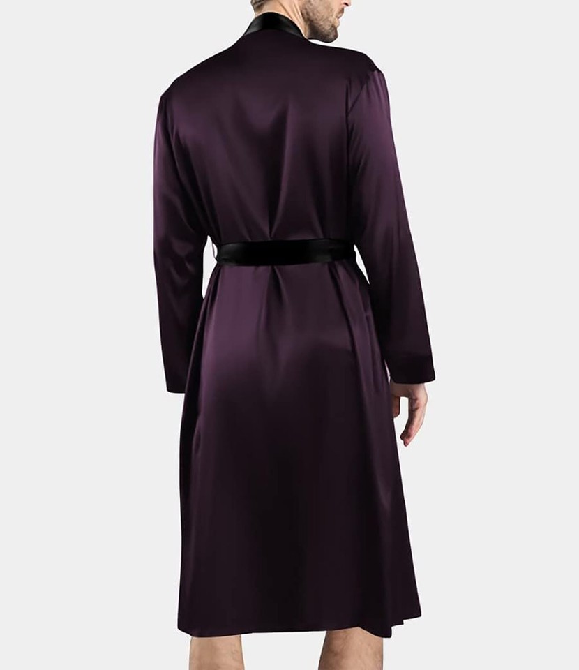 Mens Robes Satin Full Sleeve Nightwear Bathrobe Sleepwear Loungewear ...