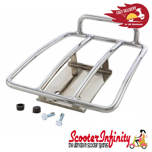 Carrier / Rack Rear 70s Style Chrome - Vespa GTS/GTS Super/GTV - upto ...