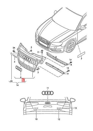 Genuine AUDI A5 S5 Cabriolet Coupe Sportback radiator grille ...