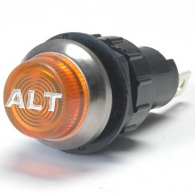 Large Flashing Amber Indicator Light Alt Engraved For Alternator | eBay