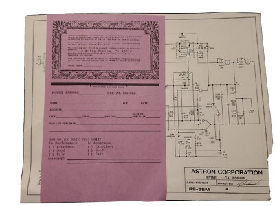 Astron RS-35M Signature Series Amateur Radio manual wiring diagrams | eBay