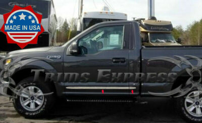 2015-2020 Ford F-150 Regular Cab 2Dr 4Pc Flat Chrome Body Side Molding ...