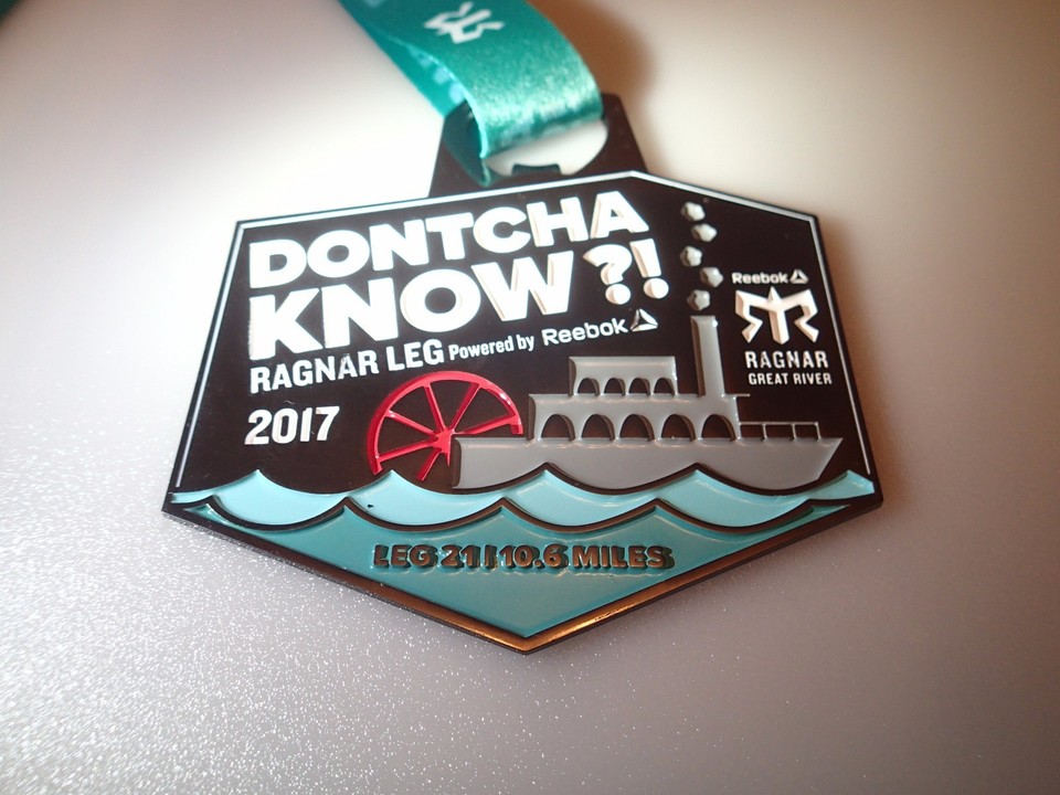 Ragnar medal dontcha know leg powered by Reebok great river | eBay