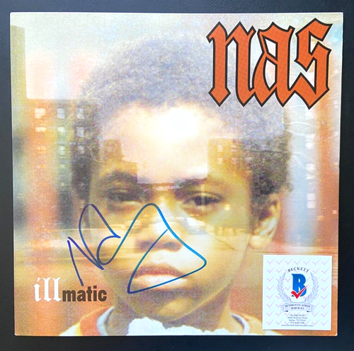 NAS SIGNED ILLMATIC VINYL ALBUM COVER NASIR JONES RAPPER IT WAS WRITTEN ...