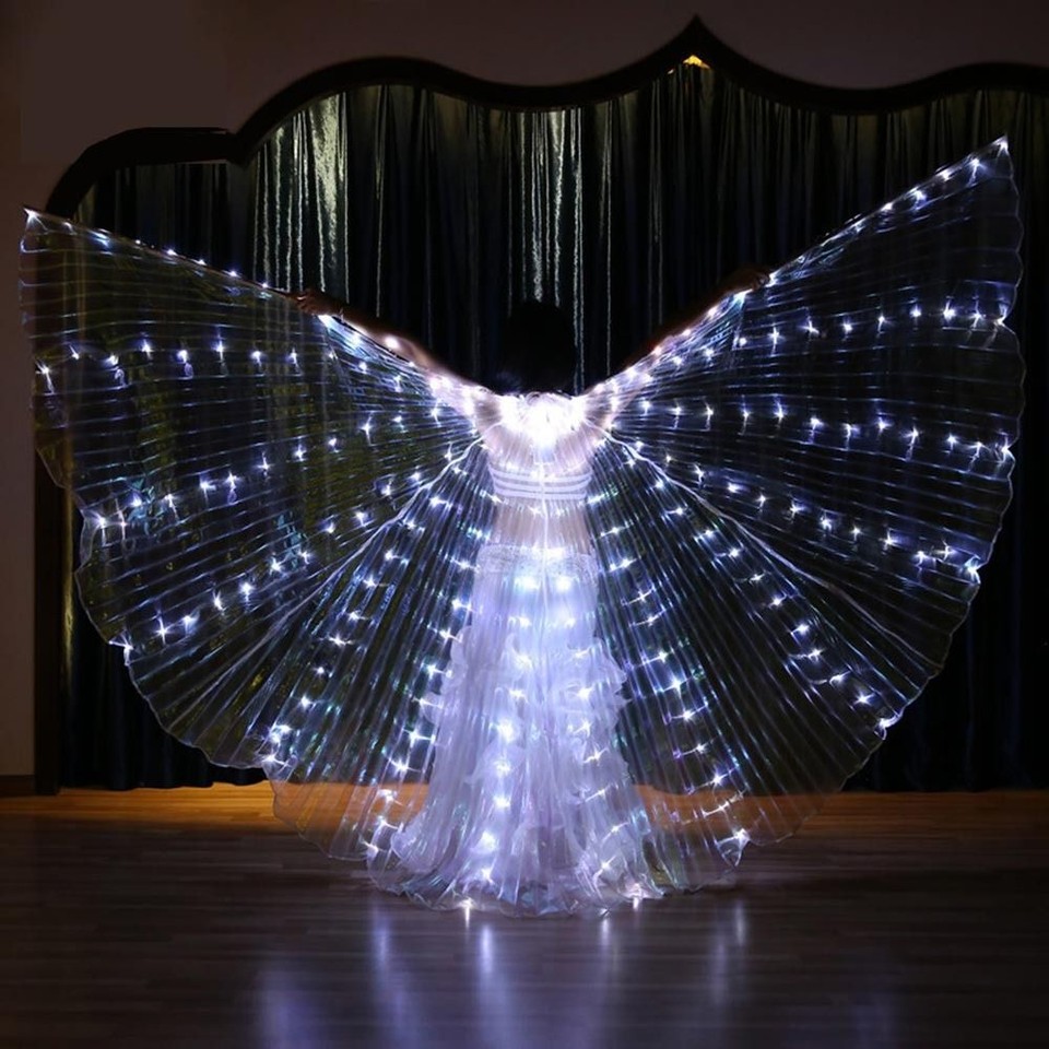 Luminous With Telescopic Sticks LED Wings Belly Dance Wings Performance ...
