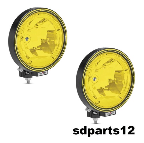 2X Halogen Fog Lights H1 12-24V With Yellow Angel Eyes LED Universal | eBay