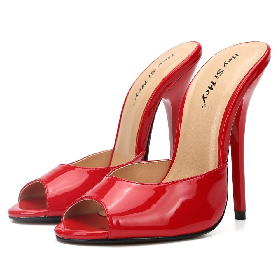 men's women plus size high heel 13cm Platform red shoes sandals,US15 ...