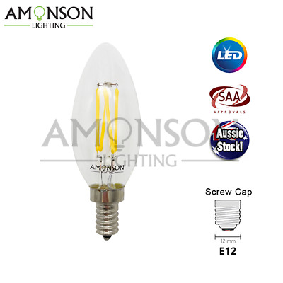 Amonson Lighting NEW Filament Edison LED Bulb Candle Globe E12 4W C35 | eBay