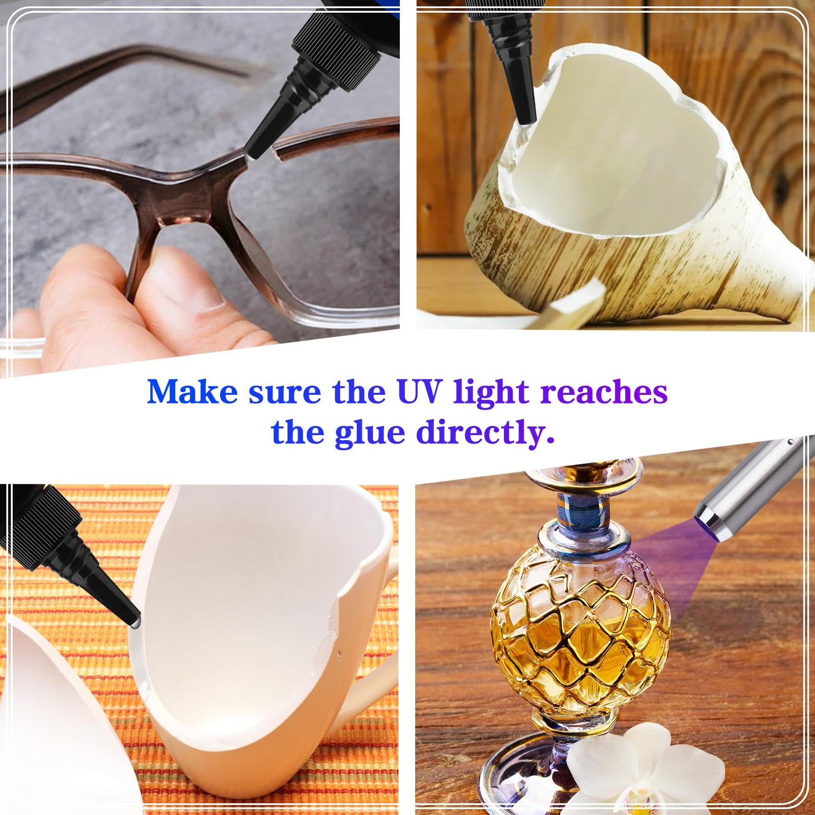 UV Resin Kit with Light, 60g UV Glue for Bonding & Curing in Seconds ...