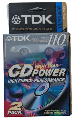 TDK CD Power High Bias 110 Min IECII Type II Blank Cassette Tapes (2 ...