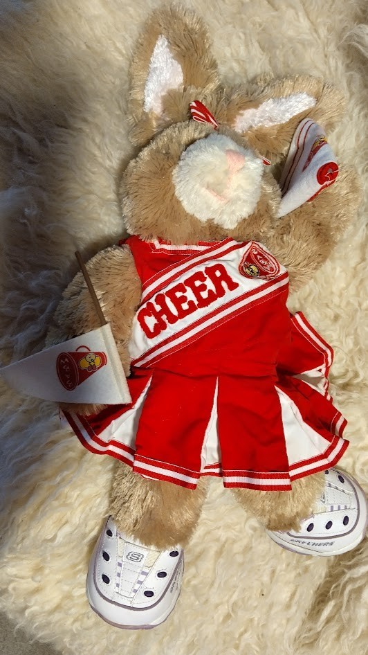 Build a Bear Cheerleader Bunny Rabbit Plush Cheer outfit sketcher shoes ...