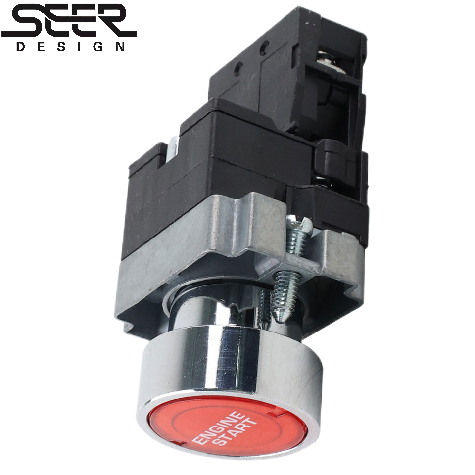 LED Racing Car Engine Power Start 12V10A Push Button Ignition Red ...