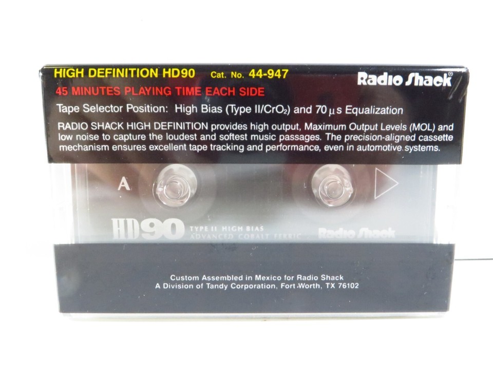 Radio Shack HD90 HIGH BIAS Blank Cassette Tapes 3 pk Sealed New, 44-947 ...
