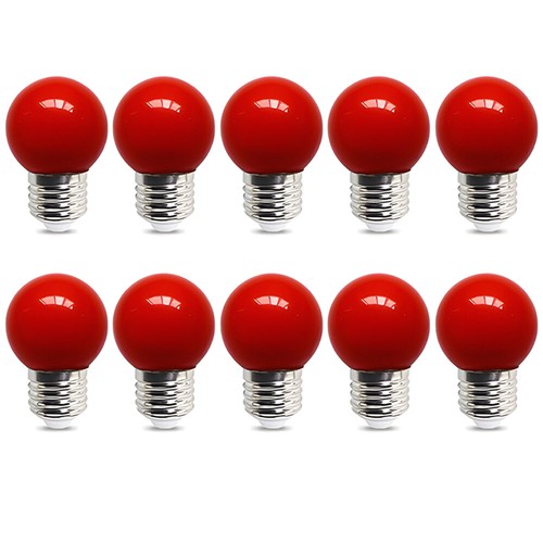 10 Pack Red Color E27 Screw Plastic Shell LED Lamp Bulbs Ambience Decor ...