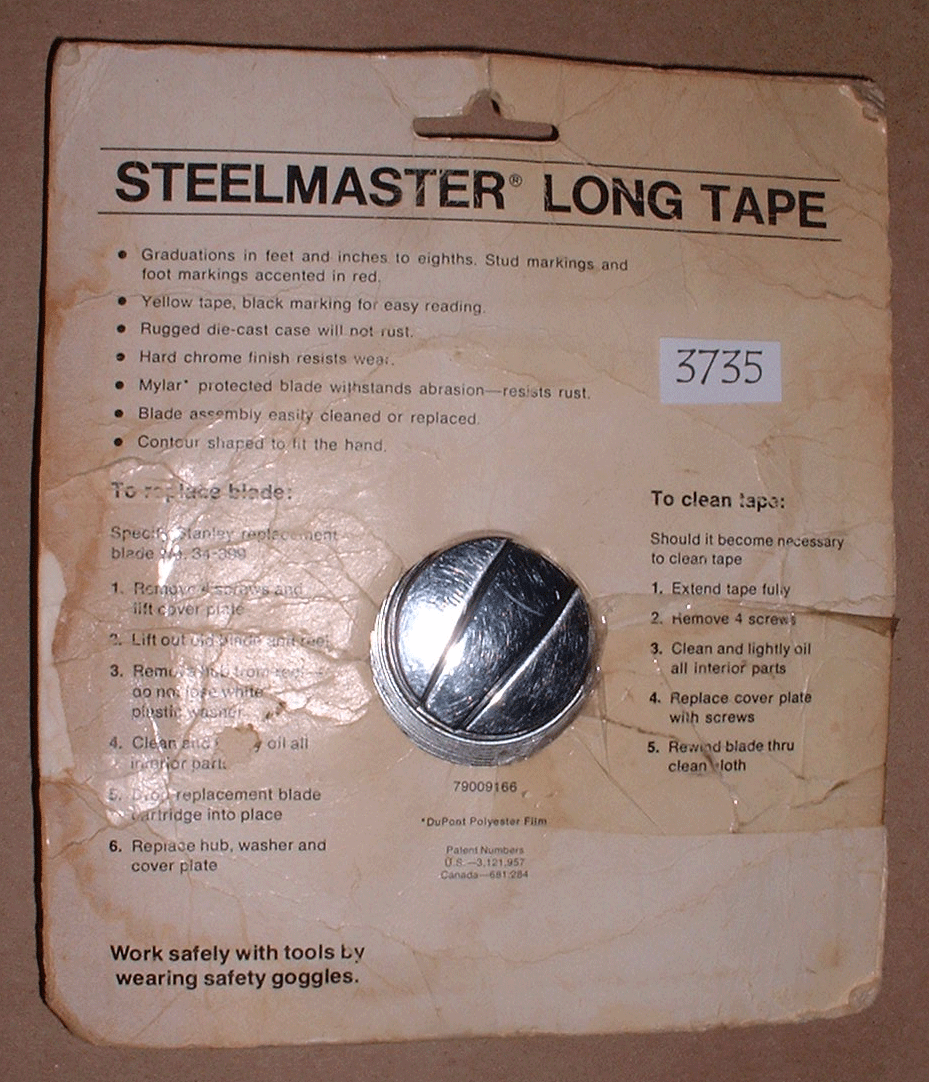 Vintage Stanley Steelmaster 100' ft Tape Measure Life Guard Yellow 34 ...