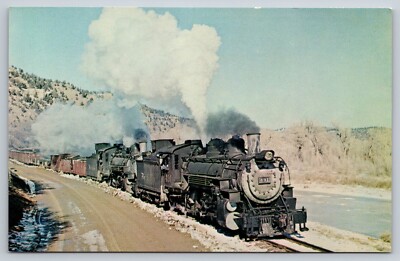 Postcard - Locomotive, Engine Steam Colorado January 1963 Nos 491/492 ...