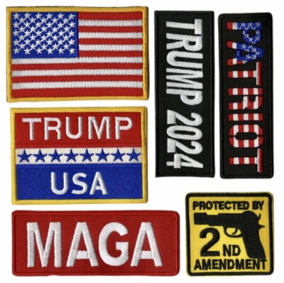 Trump 2024 MAGA Patriotic Patches | 2nd Amendment USA Flag Tactical 6pc ...