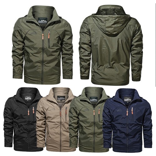 Men Hooded Coats Waterproof Overcoat Tactical Outdoor Jacket ...