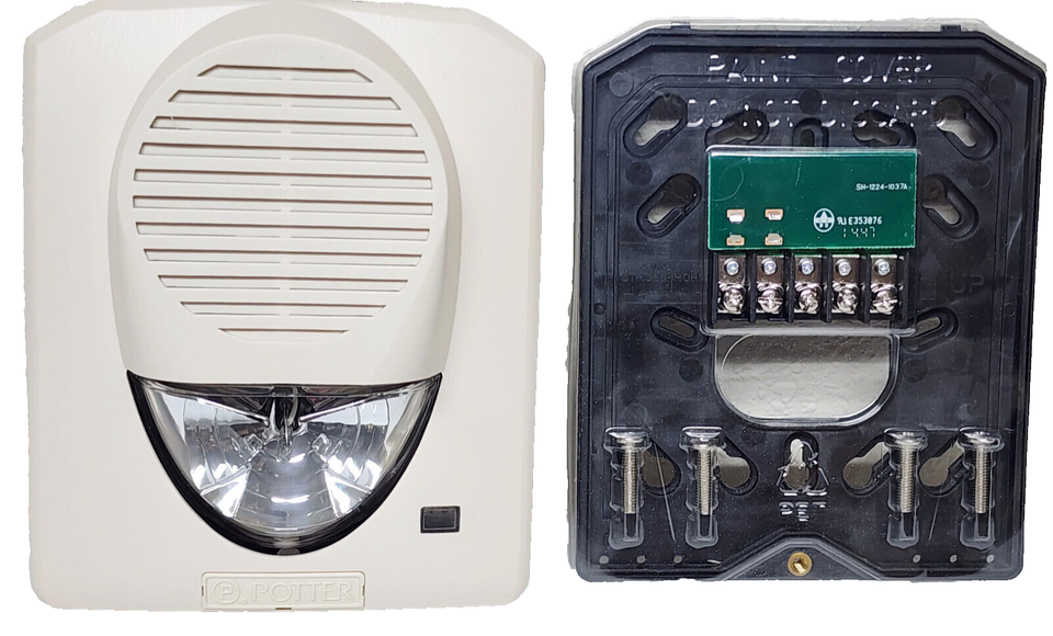 Amseco Potter Select-A-Horn/Strobe SH1224W White with Wall Mount | eBay