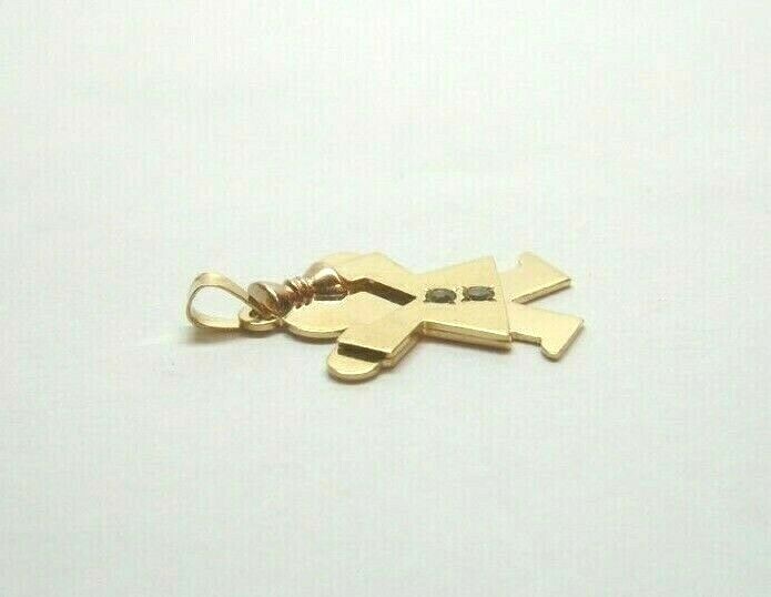 THE KIDS BY RONA GIRL W/ BOW JOY CHARM 14K 2 TONE W/ 2 SYN MARCH ...