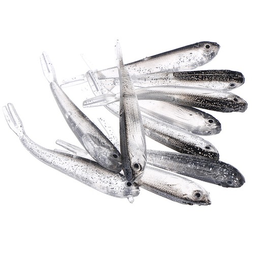 10Pcs 80Mm Soft Fishing Lure Tiddler Swimbait Artificial Bait Tackle ...