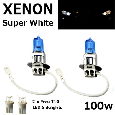 H3 100w SUPER WHITE XENON (453) Head Light Bulbs 12v + 501 LED ...