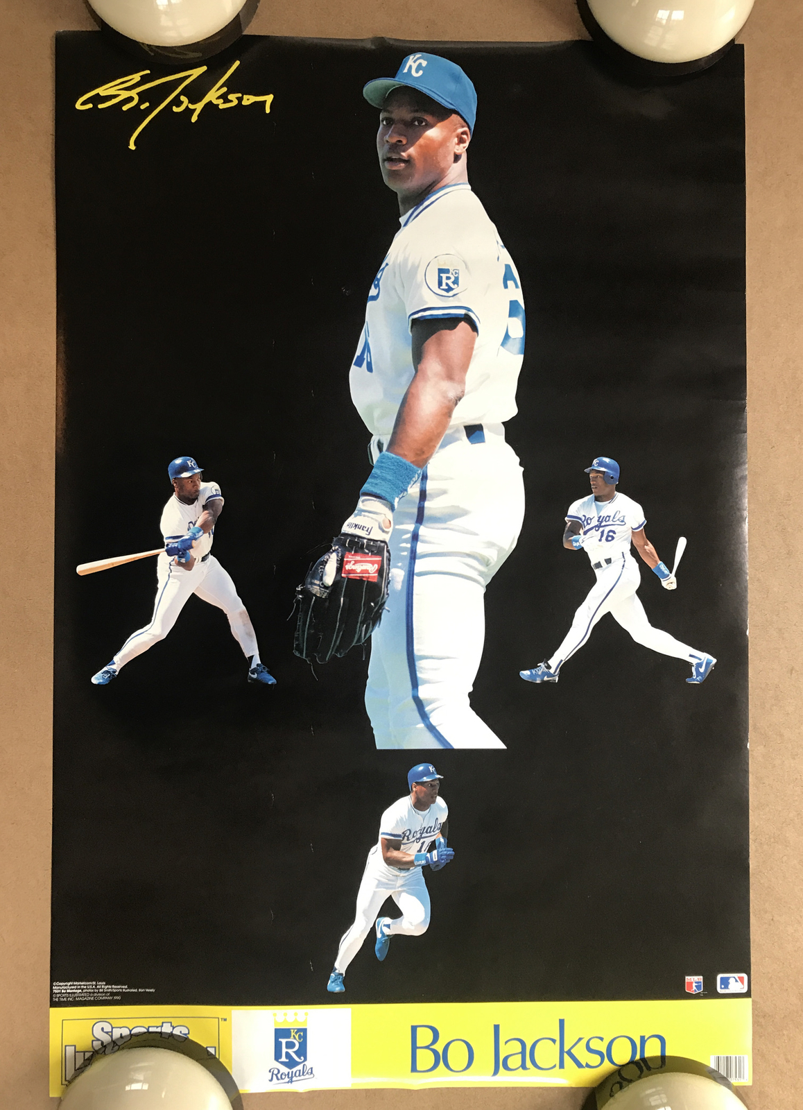 Original Vintage 1990s Sports Illustrated Bo Jackson Poster Baseball ...