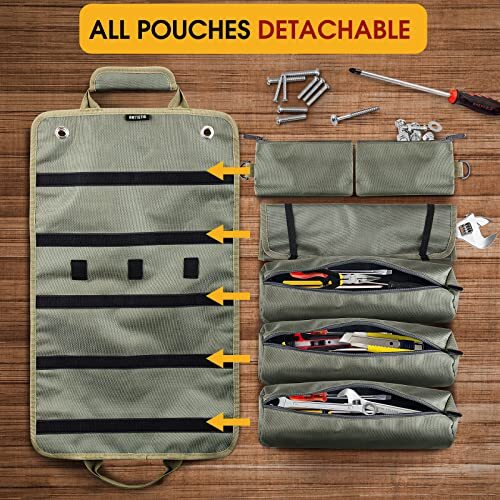 (Upgraded Version) Tool Bags, Heavy Duty Tool Roll Up Bag for Men, 6 ...