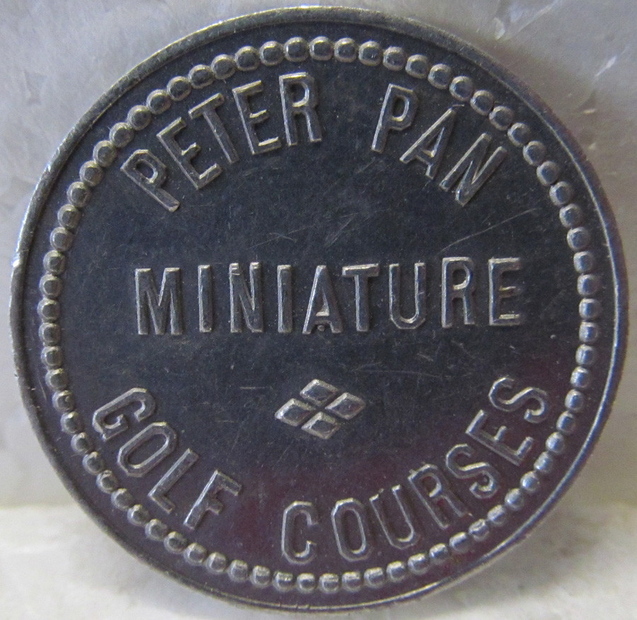 VINTAGE ALUMINUM TOKEN GOOD FOR 18 HOLES AT PETER PAN MINIATURE GOLF | eBay