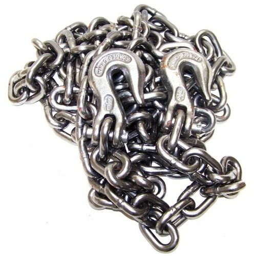 3/8" X 20ft H D Tow Chain With Hooks Towing Pulling Secure Truck Cargo ...