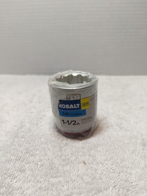 Kobalt 0337859, 1-1/2", SAE 3/4" Drive 12-Point Socket Red Band NEW! | eBay