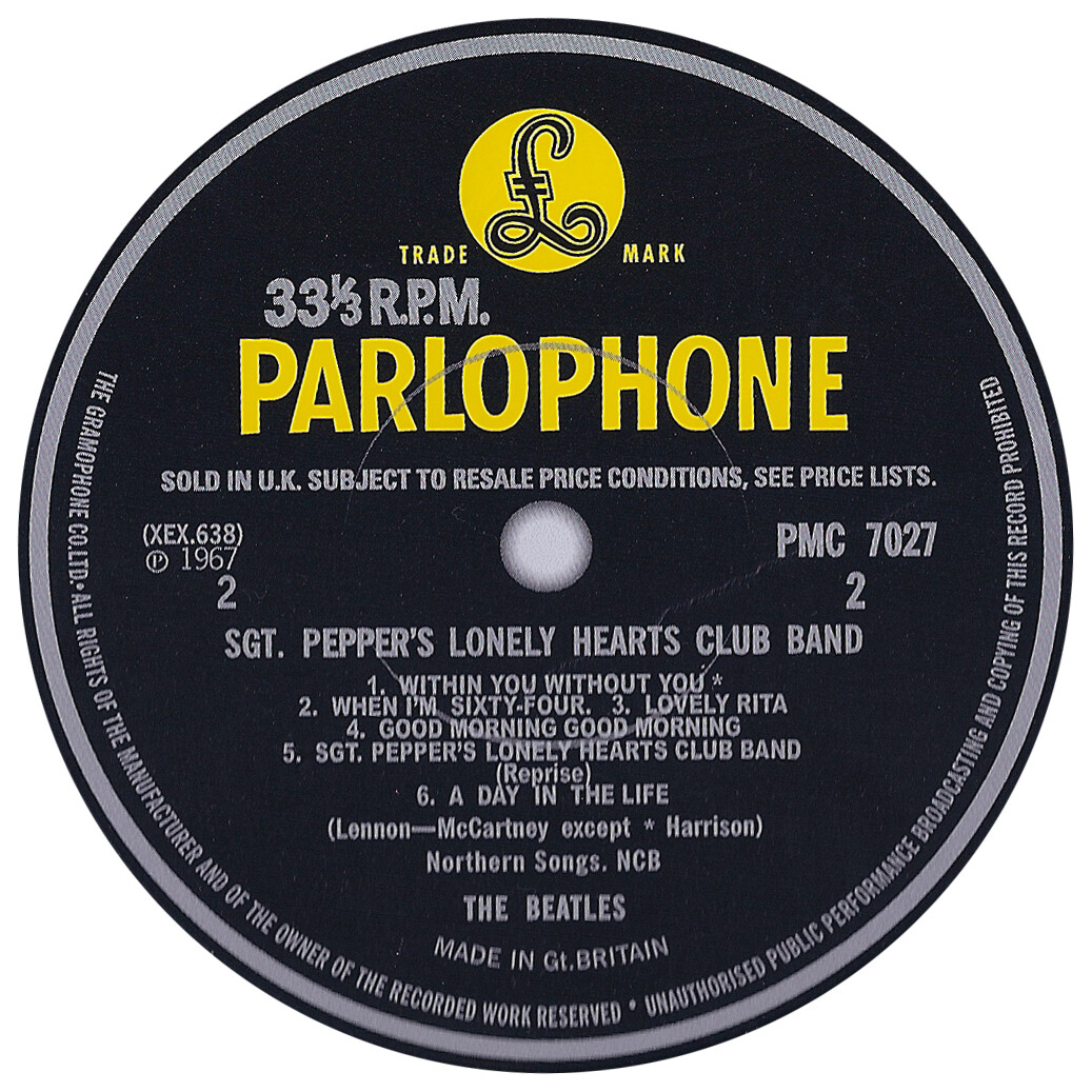 The Beatles. Record label sticker. Please Please Me. Gold Black ...