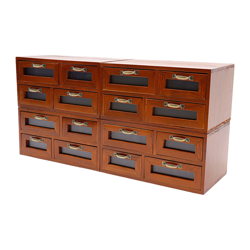 Brown Multi Drawer Storage Organizer Wooden Storage Box Desktop Drawer ...