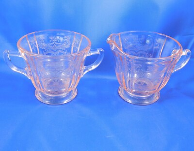 Indiana Glass Pink Depression Creamer & Sugar Set- MADRID Recollection ...