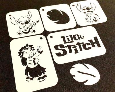 Set of 5pcs DISNEY Style LILO and STITCH Reusable Mylar Stencils Text ...