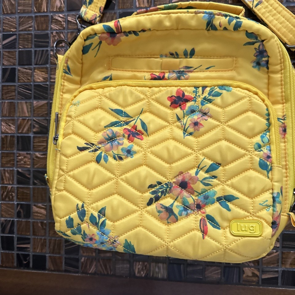 Lug Ranger Crossbody Bag Bouquet Yellow Floral Quilted Never Used | eBay