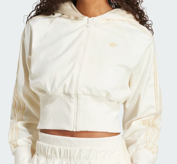 Adidas Women Originals Velour Zip Hoodie Track Top Cream White JI5670 ...