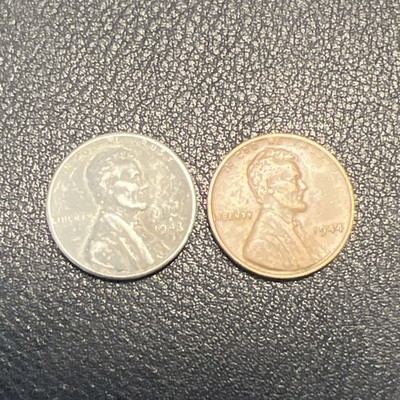 1943 Steel & 1944 Copper Lincoln Wheat Cent Pair • WWII Transition ...