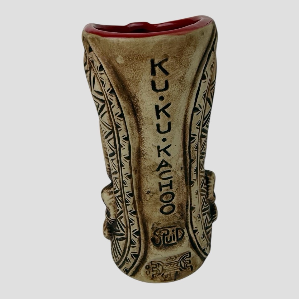 Vtg Tiki Soul Tiki Mug Ku Ku Kachoo David Squid Cohen 6" Red Interior ...