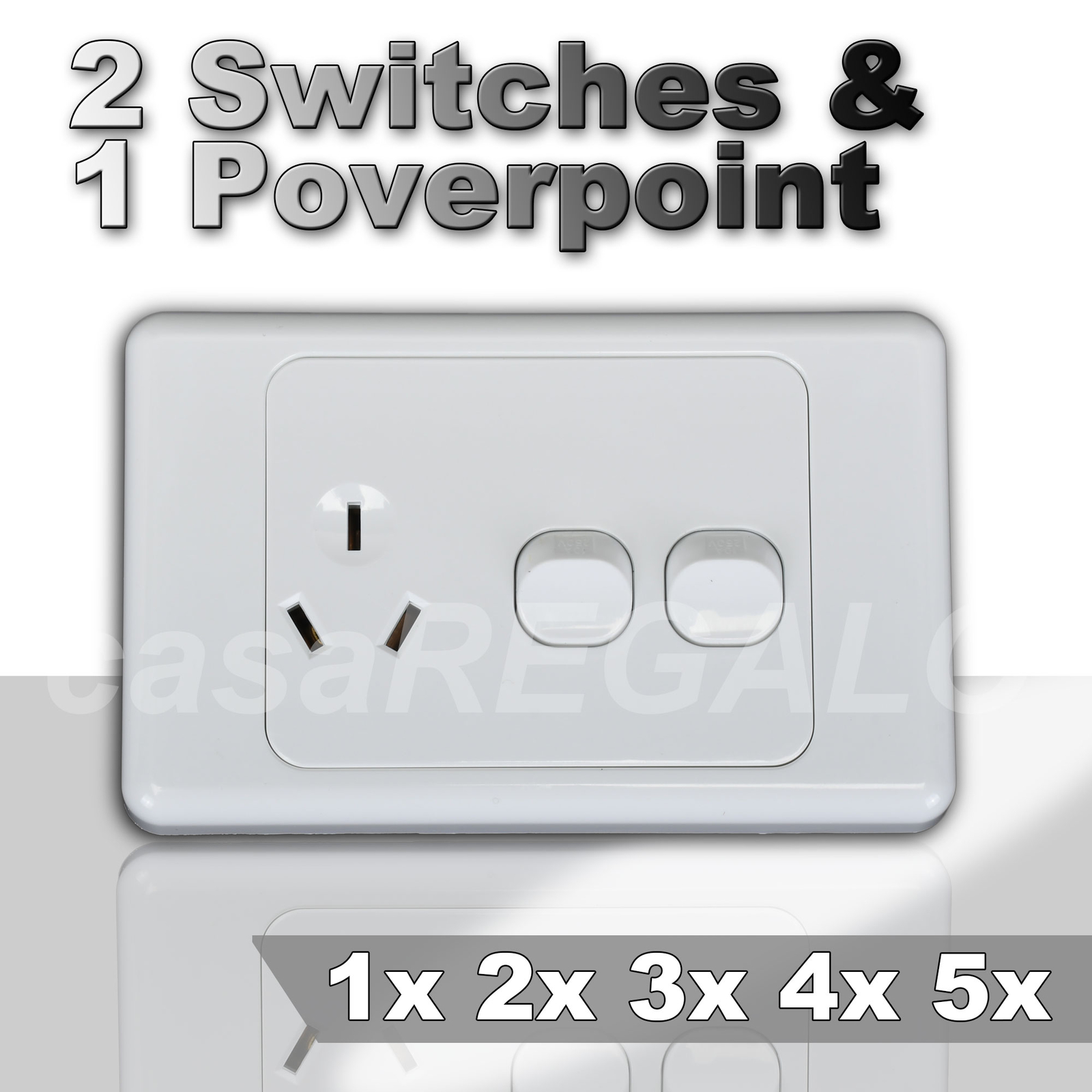 10A Amp 250V Light Switch & Power Point Wall Socket DUAL switch outlet ...
