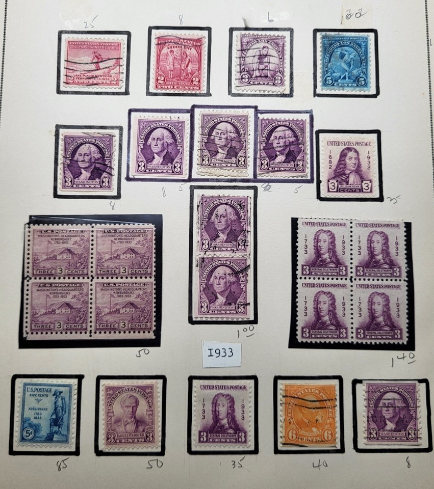 Old 1893-1936 US Postage Stamps Errors Offset Stamp Collection Book ...