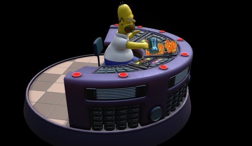 UNPAINTED The Simpsons Homer Control Center 3D Printed Model Kit 7 ...