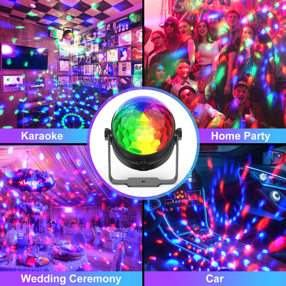 Party Magic Disco Ball Light LED Club RGB Rotating Club DJ Stage Lights ...