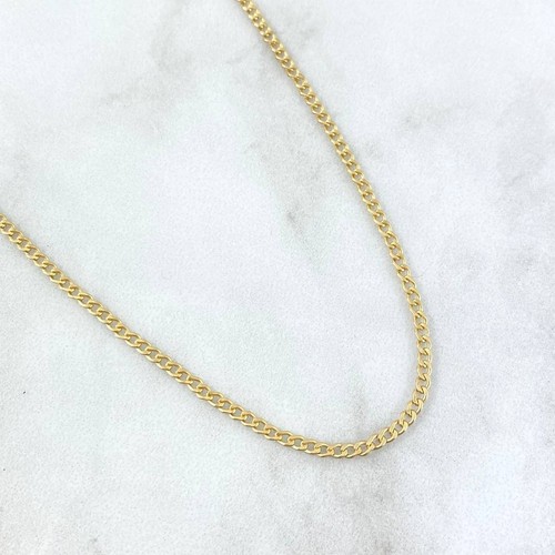 18K Solid Gold Cuban Link Chain Hollow Necklace 2mm - All Sizes | eBay