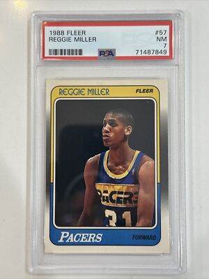 1988 Fleer Reggie Miller Rookie RC #57 PSA 7 Near Mint HOF Indiana ...