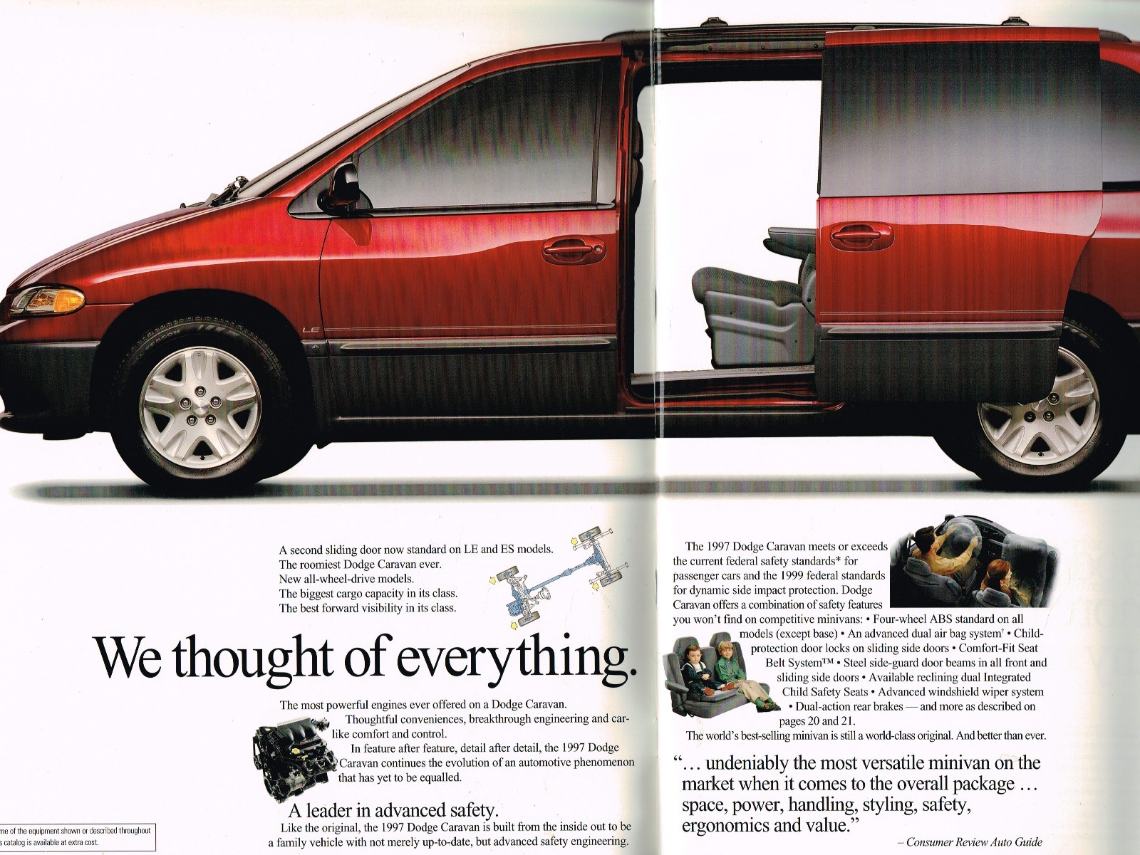 Big 1997 Dodge CARAVAN MiniVan Brochure w/Color Chart:GRAND,SE,LE,ES ...