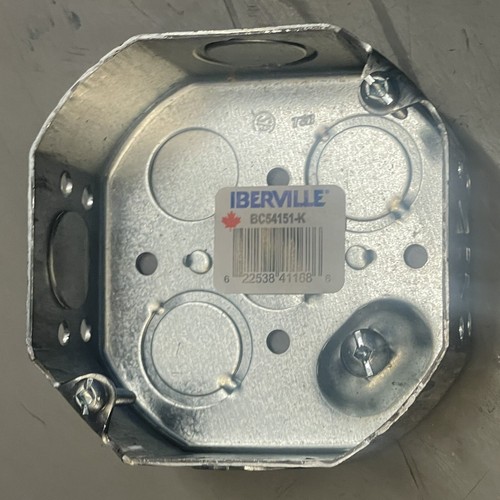 ABB IBERVILLE CANADA BC54151-K 4" OCTAGONAL ELECTRICAL JUNCTION BOX 1-1 ...