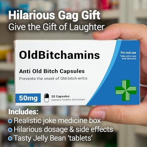 KadoBox - OldBitchamins - Funny Joke Prank Pill Box - Gag Gift with ...