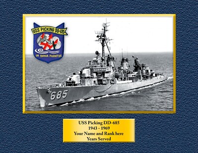USS PICKING DD685 Custom Personalized Print of US Navy Gift Idea | eBay